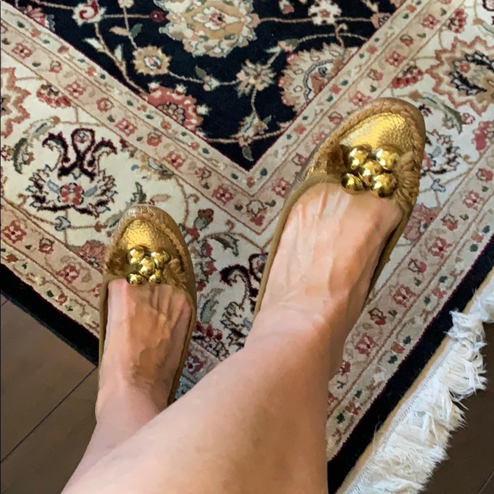 Chloe Metallic Gold Flats - Gem